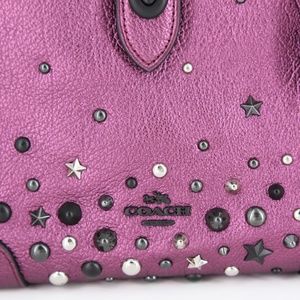 Coach | Bags | Coach Metallic Mauve Leather Mercer 24 Satchel | Poshmark
